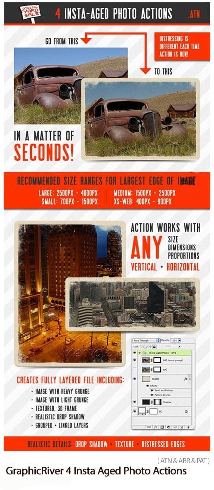 4 Insta Aged Photo Actions | visualstorms 4 Insta Aged Photo Actions