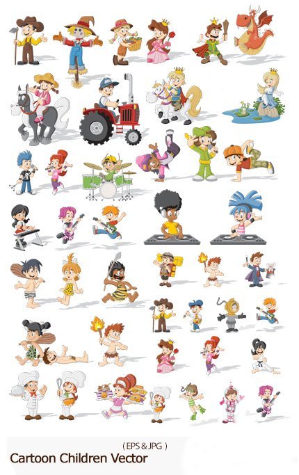 Cartoon Children Vector | visualstorms