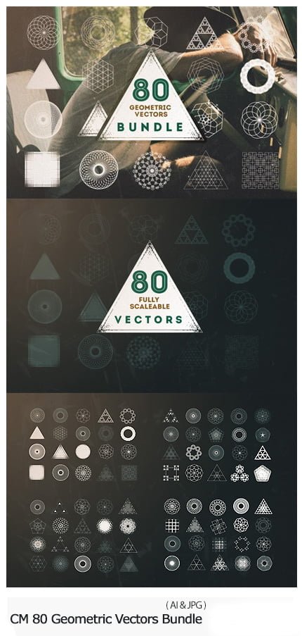 CM 80 Geometric Vectors Bundle | visualstorms
