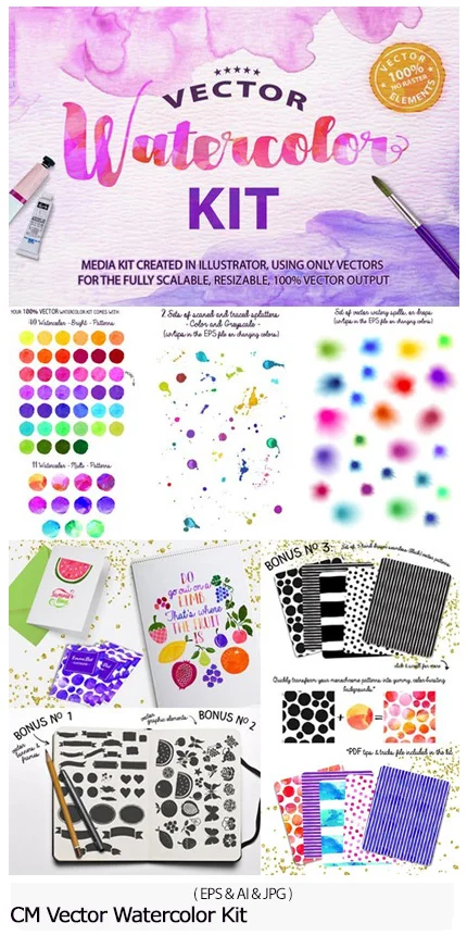 CM Vector Watercolor Kit | visualstorms