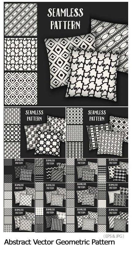 Creative Abstract Concept Vector Monochrome Geometric Pattern | visualstorms