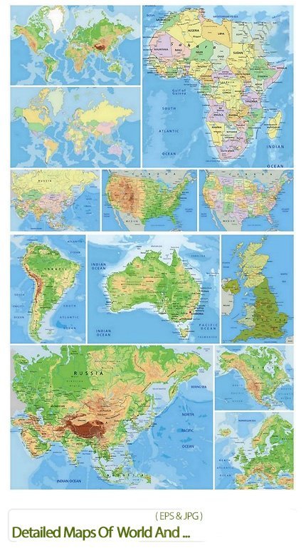 Detailed Maps Of World And Continents And Countries | visualstorms