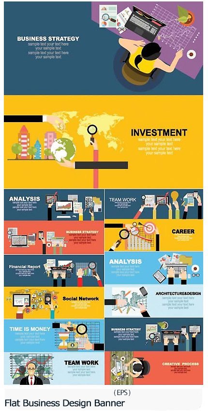 Flat Business Design Banner Vector | visualstorms