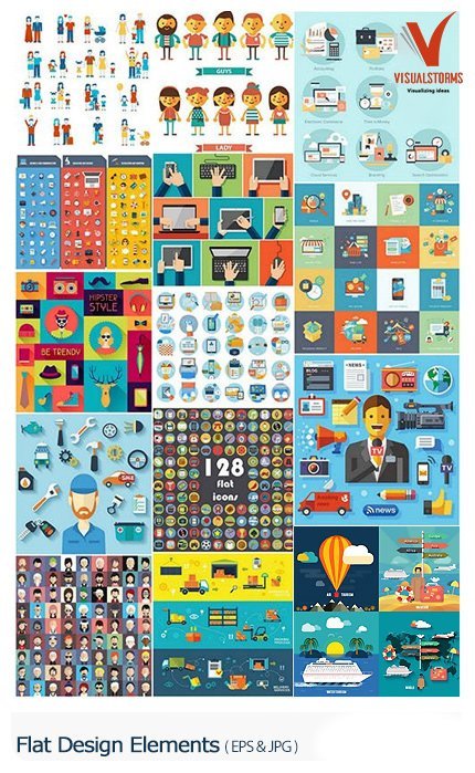 Flat Design Elements | visualstorms
