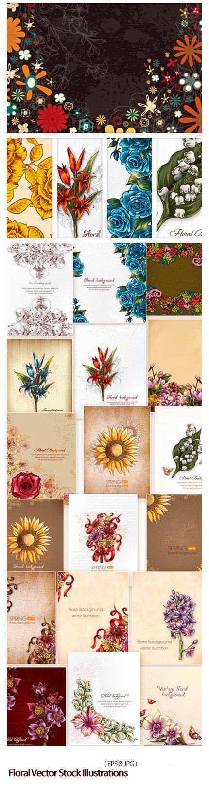 Floral Vector Stock Illustrations Bundle | visualstorms