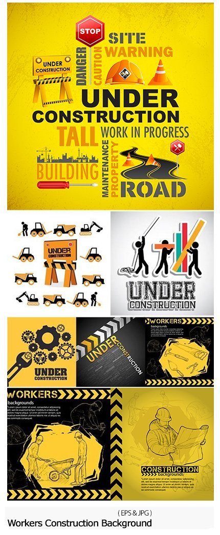 Illustration Of Workers Under Construction Background | visualstorms