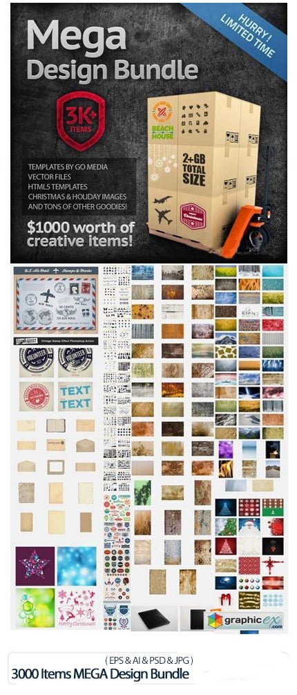 MightyDeal 3000 Items MEGA Design Bundle | visualstorms