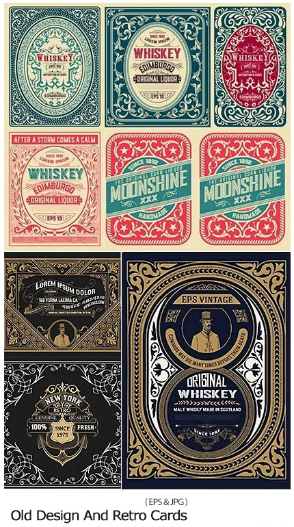 Old Design And Retro Cards | visualstorms