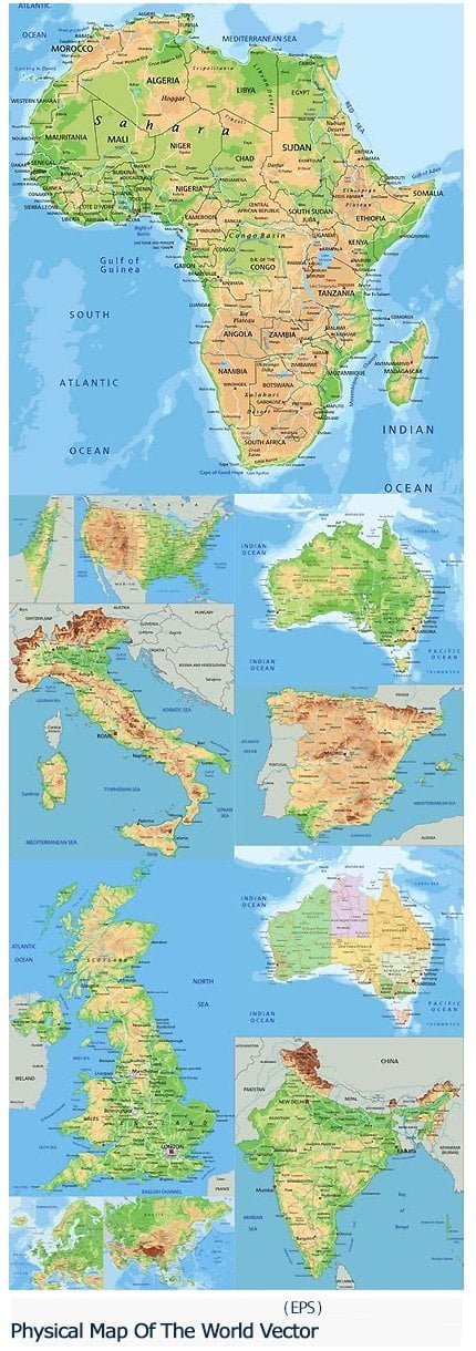 physical map of the world vector | visualstorms
