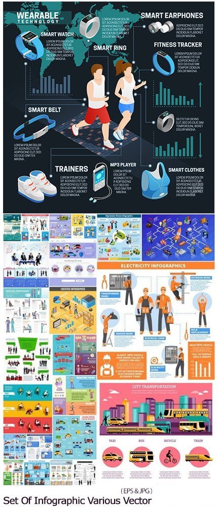 Set Of Infographics Various Vector Illustration | visualstorms