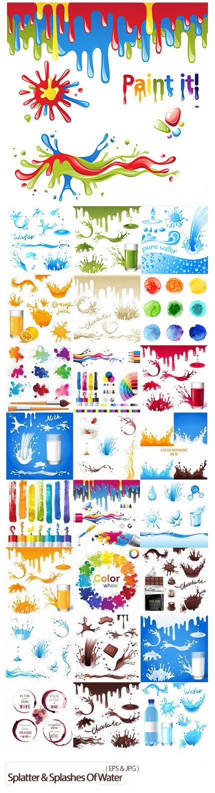 Splatter And Splashes Of Water Juice Chocolate | visualstorms