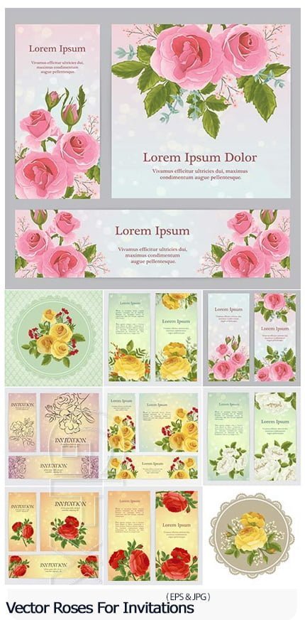 Vector Backgrounds With Roses For Invitations | visualstorms