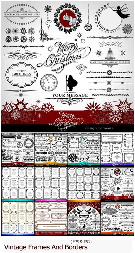 Vintage Frames And Borders Set Book Covers And Pages | visualstorms