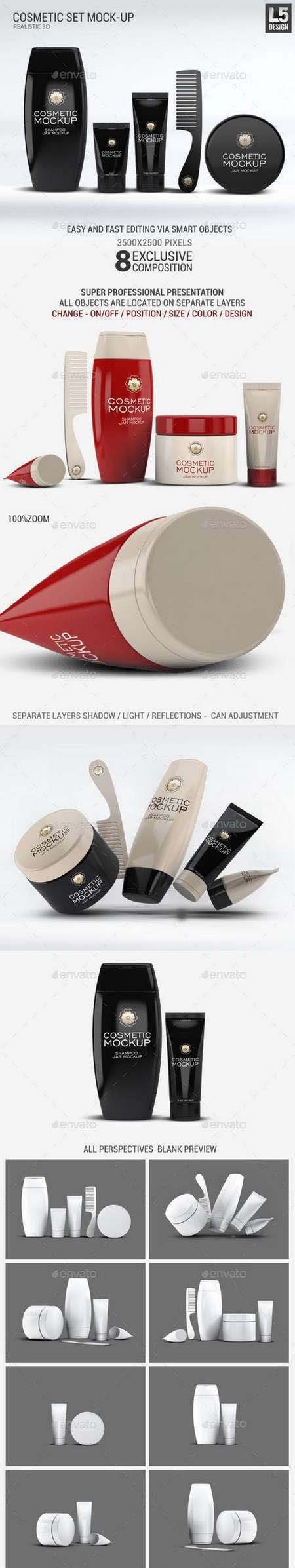 Graphicriver Cosmetic Set MockUp psd | visualstorms