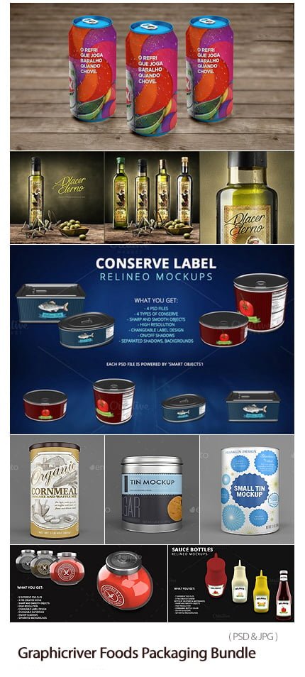 Graphicriver Foods Packaging Bundle psd | visualstorms