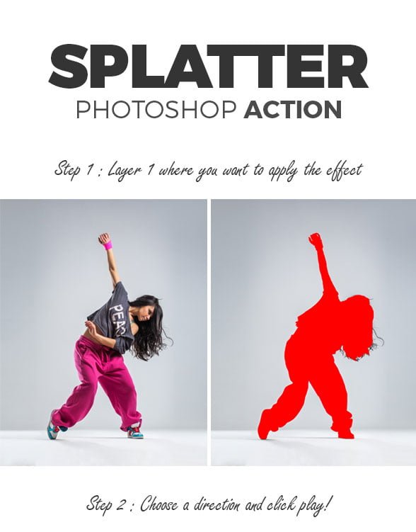 Splatter Photoshop Action | visualstorms Splatter Photoshop Action