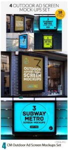 CM 4 Outdoor Ad Screen Mockups Set psd | visualstorms