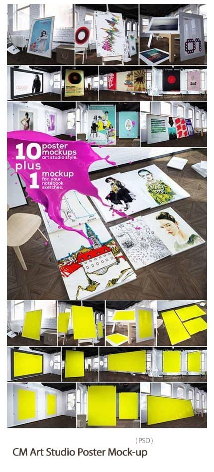 CM Art Studio Poster Mock-up psd | visualstorms