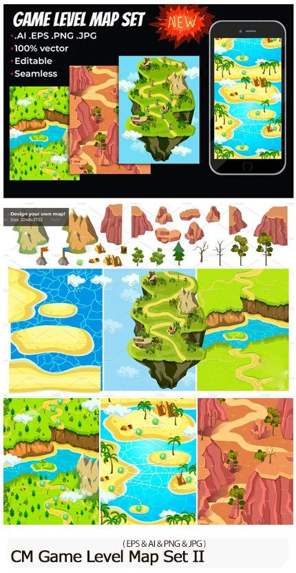 CM Game Level Map Concept Set II | visualstorms