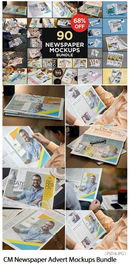 CM Newspaper Advertising Mockups Bundle psd | visualstorms