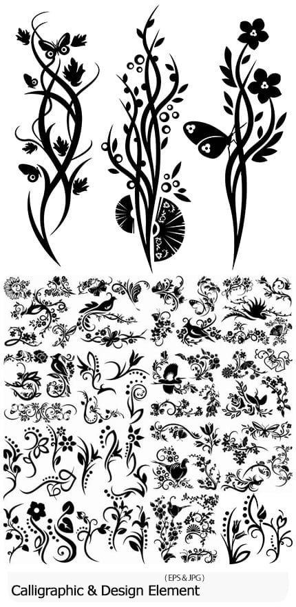 Collection Of Calligraphic And Vintage Design Element 03 eps | visualstorms