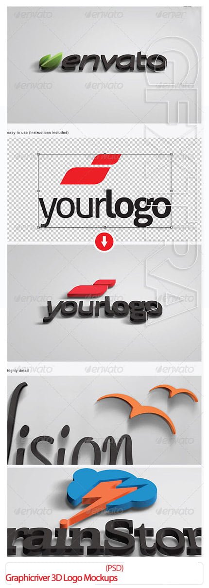 Graphicriver 3D Logo Mockups psd | visualstorms