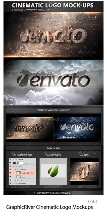 GraphicRiver Cinematic Logo Mockups psd | visualstorms