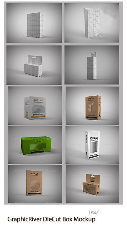 GraphicRiver DieCut Box Mockup psd | visualstorms