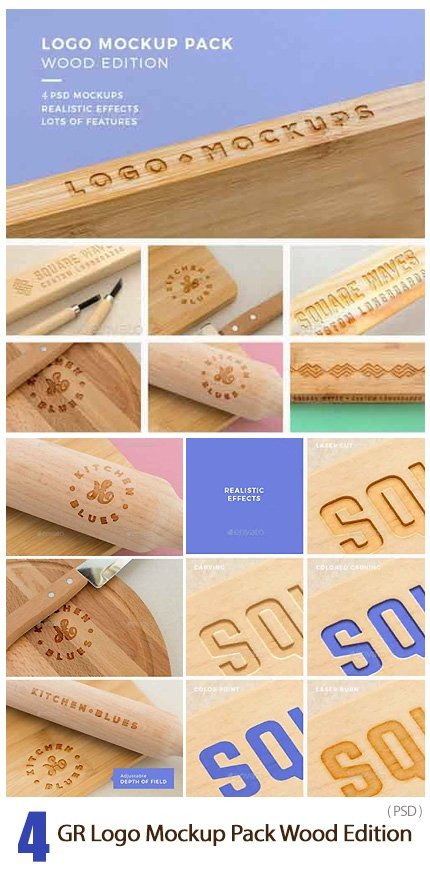 GraphicRiver Logo Mockup Pack Wood Edition psd | visualstorms