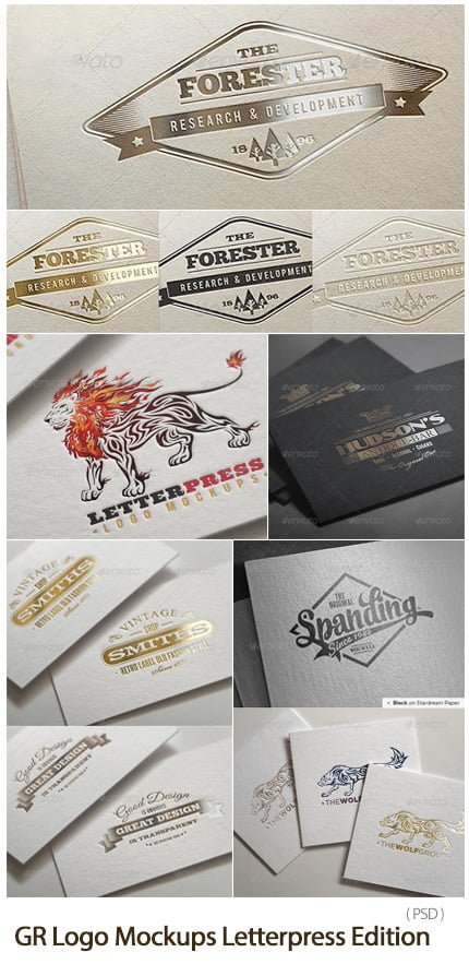 Graphicriver Logo Mockups Letterpress Edition psd | visualstorms