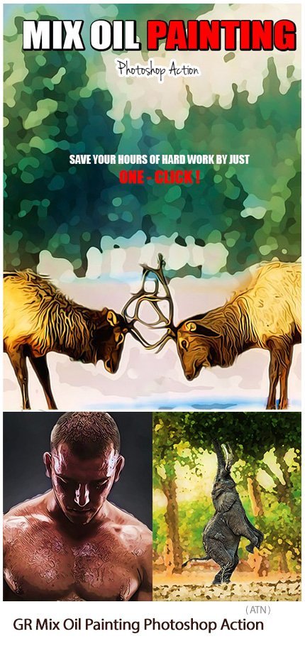 Mix Oil Painting Photoshop Action | visualstorms visualstorms