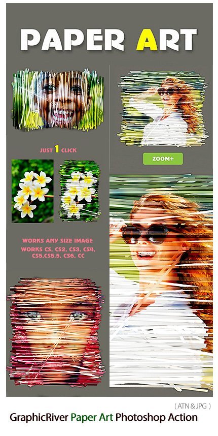 paper art photoshop action | visualstorms paper art photoshop action