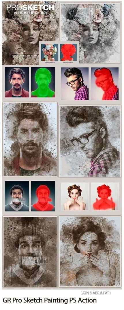 pro sketch painting photoshop action | visualstorms