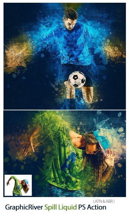 Spill Liquid Photoshop Action | visualstorms