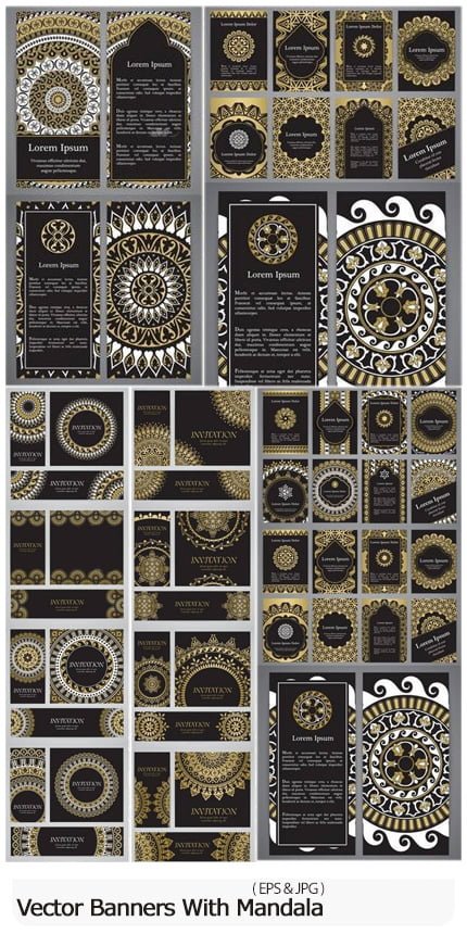 Vector Banners And Backgrounds With Mandala | visualstorms
