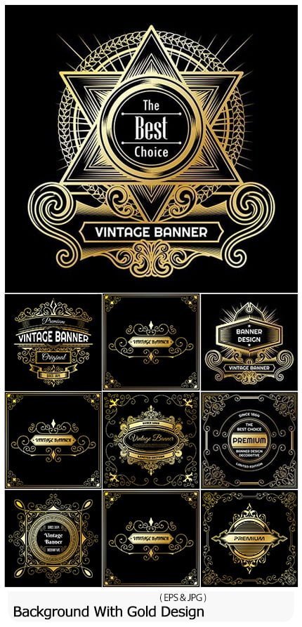 Vintage Vector Background With Gold Design | visualstorms