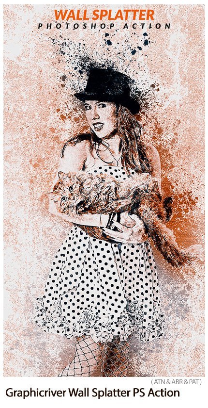 Wall Splatter Photoshop Action | visualstorms