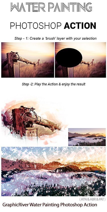 Water Painting Photoshop Action | visualstorms