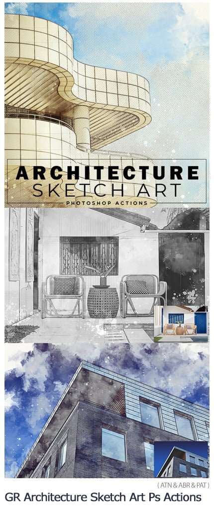 Architecture Sketch Art Photoshop Actions | visualstorms