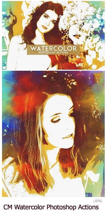 CM Watercolor Photoshop Actions | visualstorms