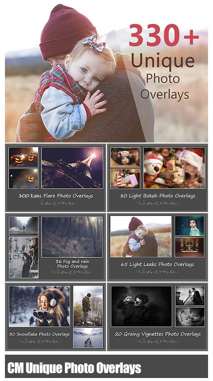 CreativeMarket 330 Unique Photo Overlays | visualstorms