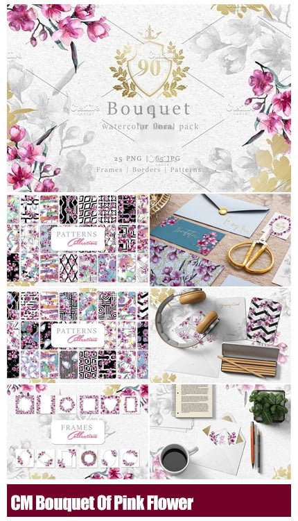 CM Bouquet Of Pink Flower PNG Pack | visualstorms