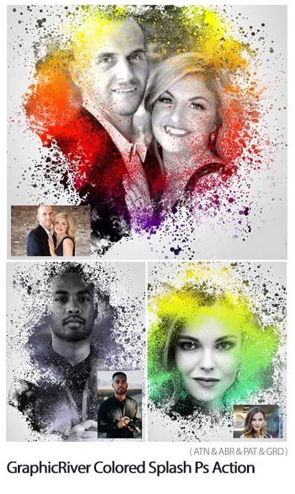 Colored Splash Photoshop Action 02 | visualstorms