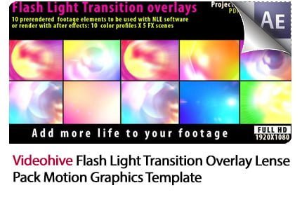 Flash Light Transition Overlay Lense Pack Motion Graphics Template | visualstorms