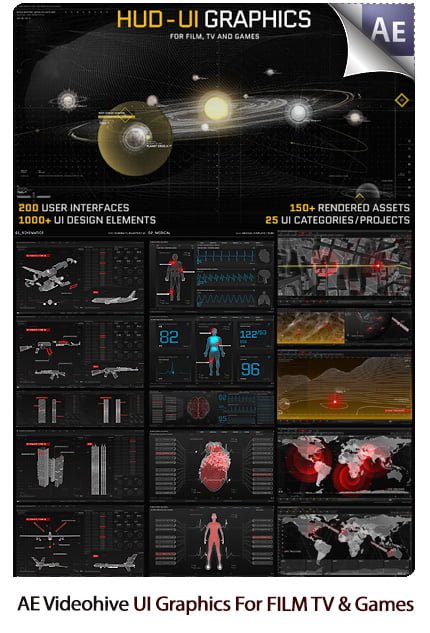 HUD UI Graphics For FILM TV And Games AE Templates | visualstorms