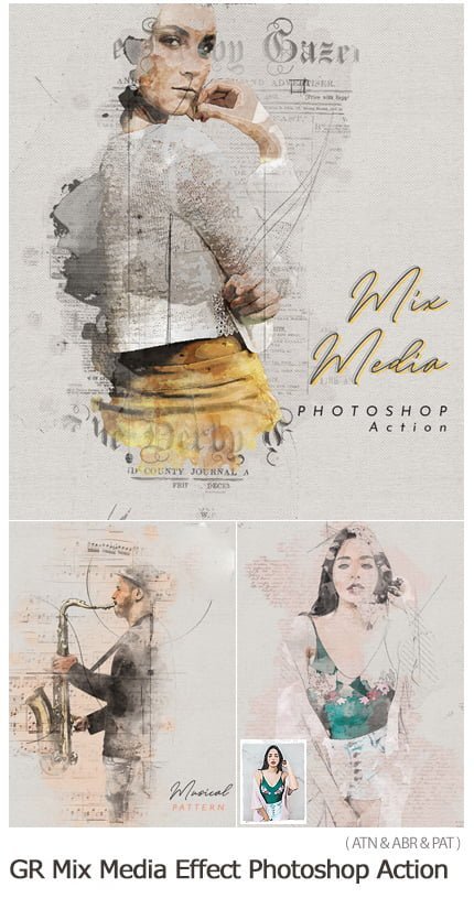 Mix Media Effect Photoshop Action | visualstorms