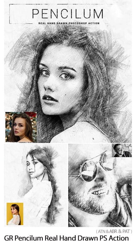 pencilum real hand drawn photoshop action | visualstorms