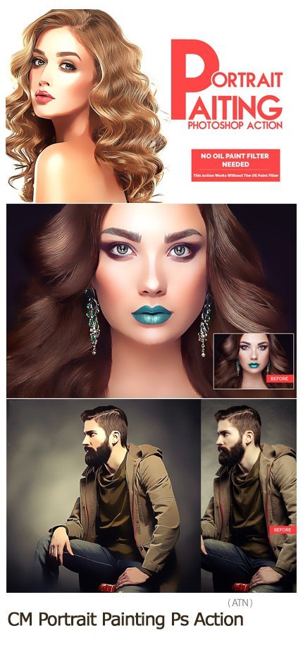 portrait painting photoshop action | visualstorms