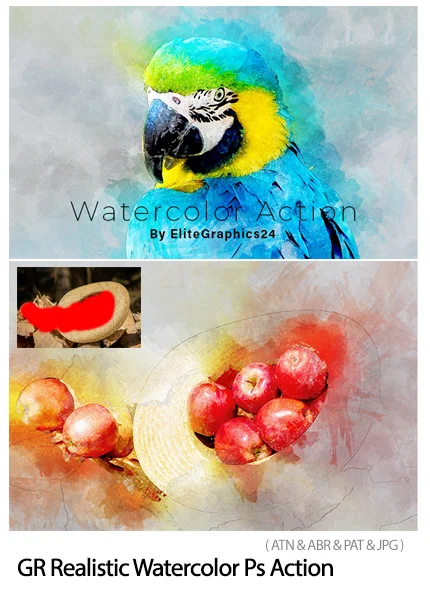 Realistic Watercolor Photoshop Action | visualstorms