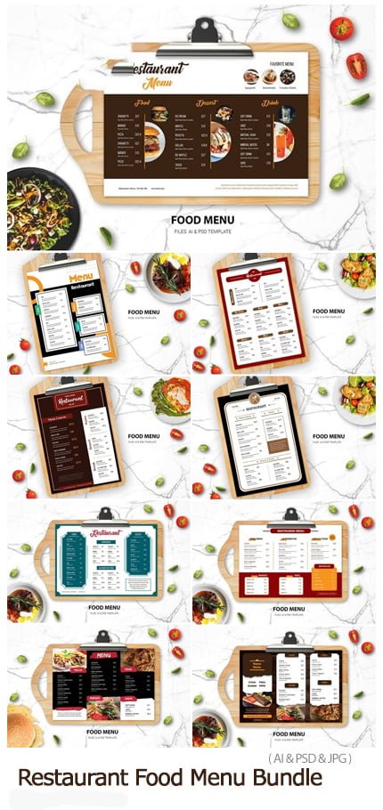 Restaurant Food Menu Bundle | visualstorms